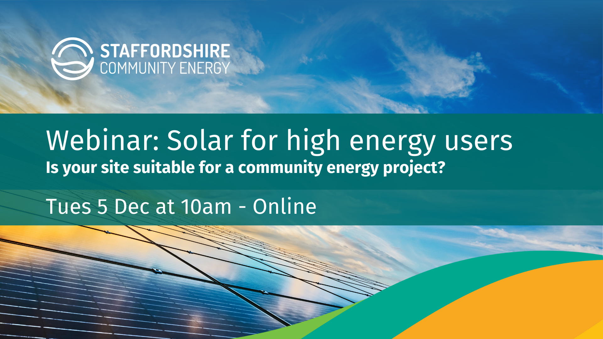 Webinar: Solar for High Energy Users - Community Energy - Staffordshire ...